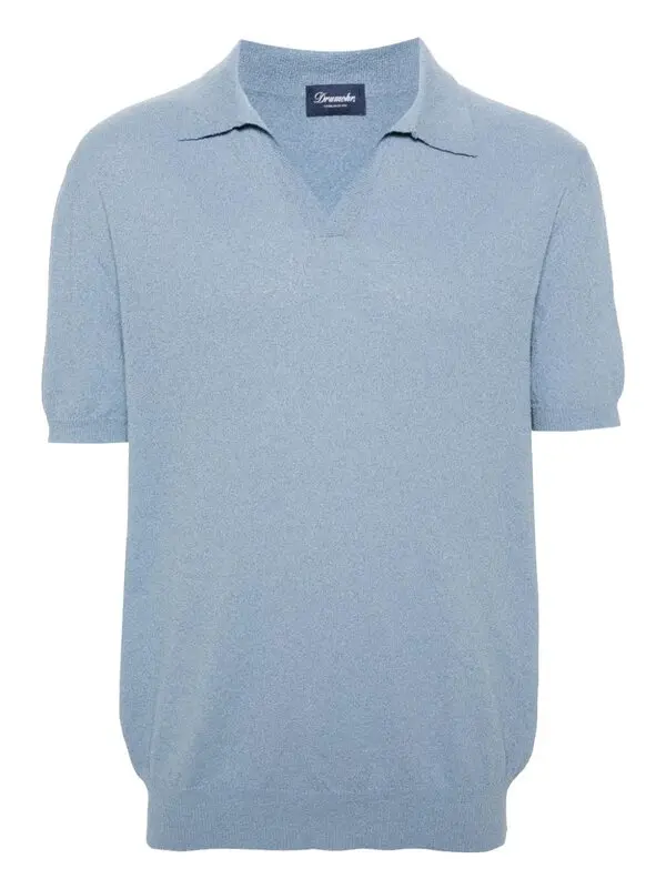DRUMOHR Split-neck Polo Shirt - Blue