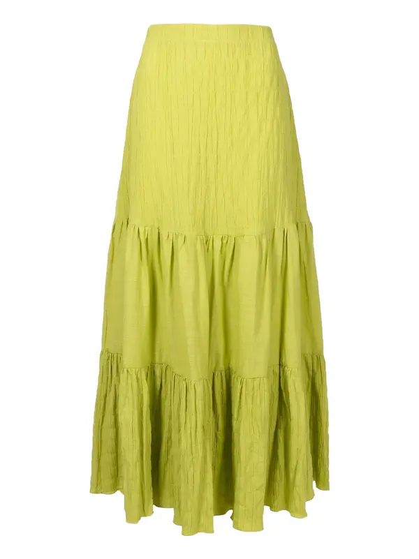 CLUBE BOSSA Pisan Tiered Maxi Skirt - Green