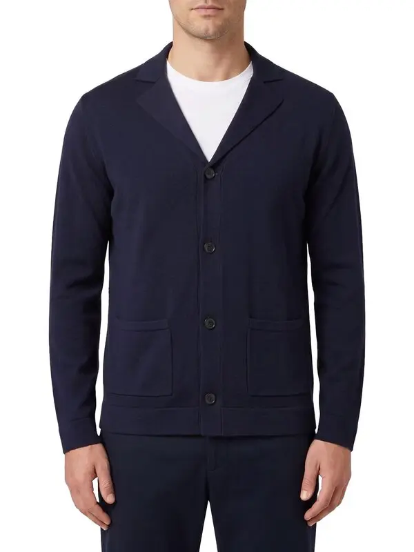 BALLANTYNE Cardigan With Shawl Collar And Pockets - Blue