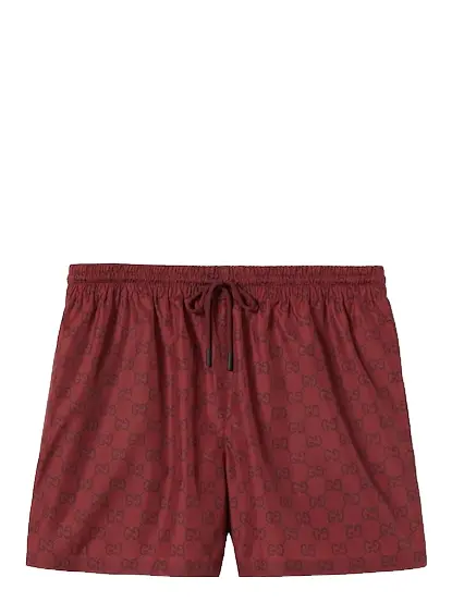 Gucci Gg Print Nylon Swim Short - Red