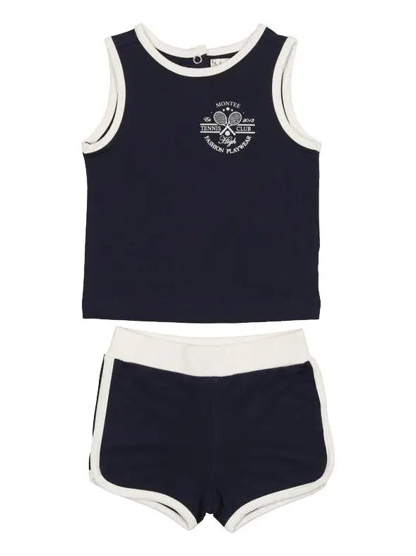 MANIÈRE Tennis Club Tank & Shorts Set - Navy