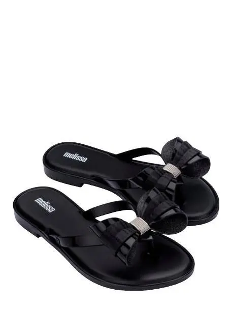 Melissa Slim V Flip Flop - Black/beige