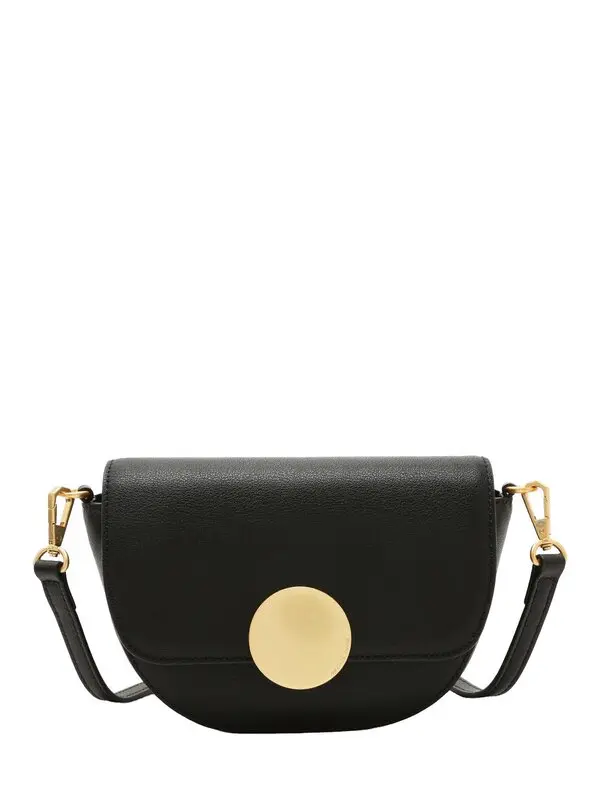 ORYANY Lottie Leather Saddle Crossbody Bag - Black