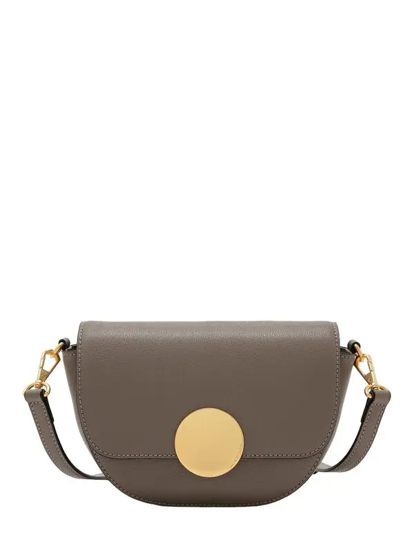 ORYANY Lottie Leather Saddle Crossbody Bag - Grey