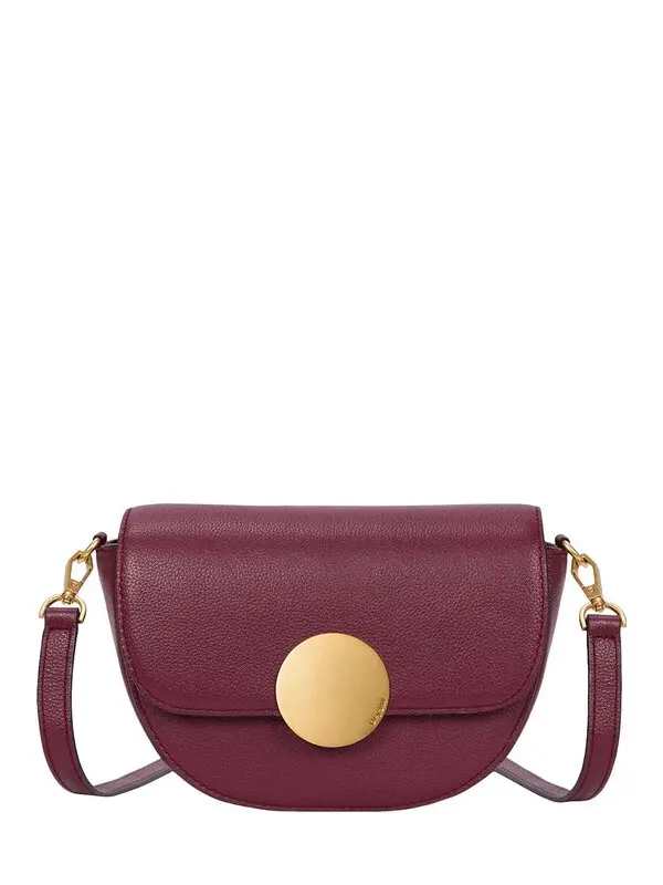 ORYANY Lottie Leather Saddle Crossbody Bag - Maroon