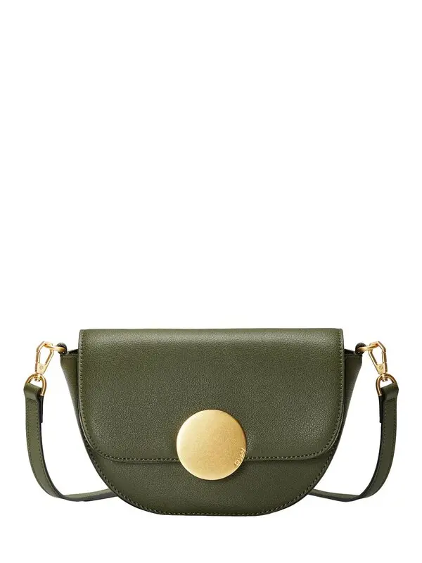 ORYANY Lottie Leather Saddle Crossbody Bag - Olive