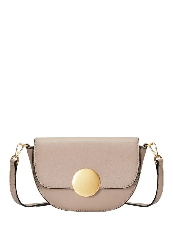 ORYANY Lottie Leather Saddle Crossbody Bag - Taupe