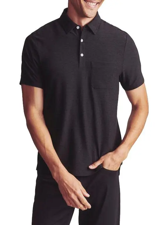 RHONE Wfh Knit Polo - True Black Heather