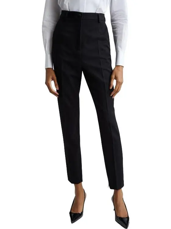 Dolce & Gabbana Wool Blend Gabardine Trousers - Nero
