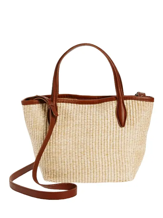 Madewell Mini Straw Shopper Tote - Rustic Twig Multi
