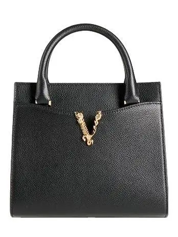 Versace Calfskin Handbag - Black