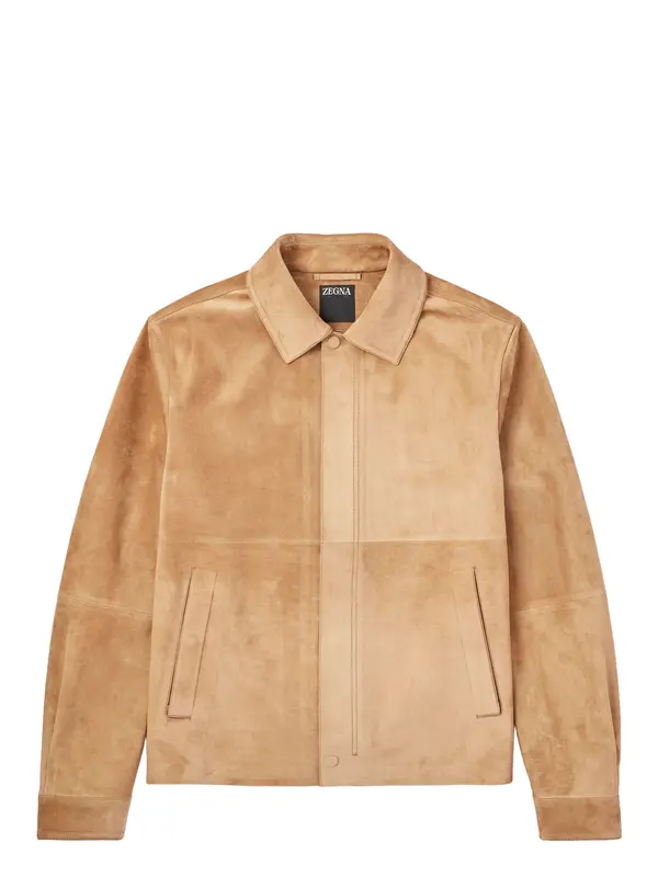 Zegna Classic Suede Jacket - Brown