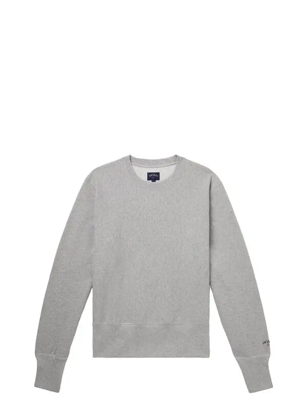 NOAH Logo-embroidered Cotton-jersey Sweatshirt - Gray