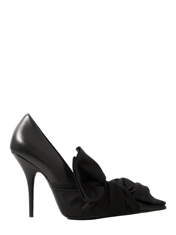 Balenciaga Poplin-trimmed Leather Knife Pumps - Black