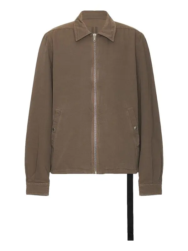 Rick Owens Zipfront Jacket In Grey - Dust