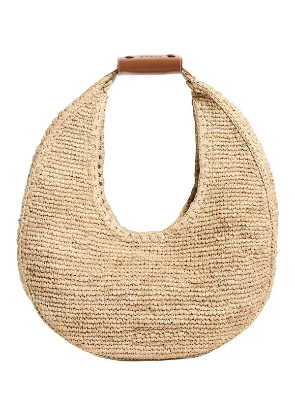 Staud Large Raffia Moon Tote - Natural/tan
