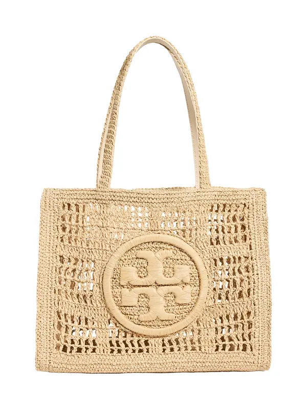 Tory Burch Ella Hand Crocheted Small Tote - Natural