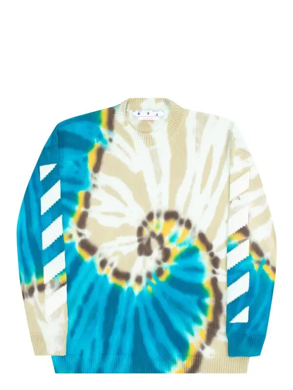 Off-White Diag Tie Dye Knit Crewneck - White