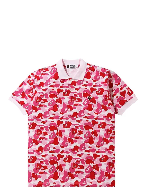 A BATHING APE Abc Camo One Point Polo - Pink