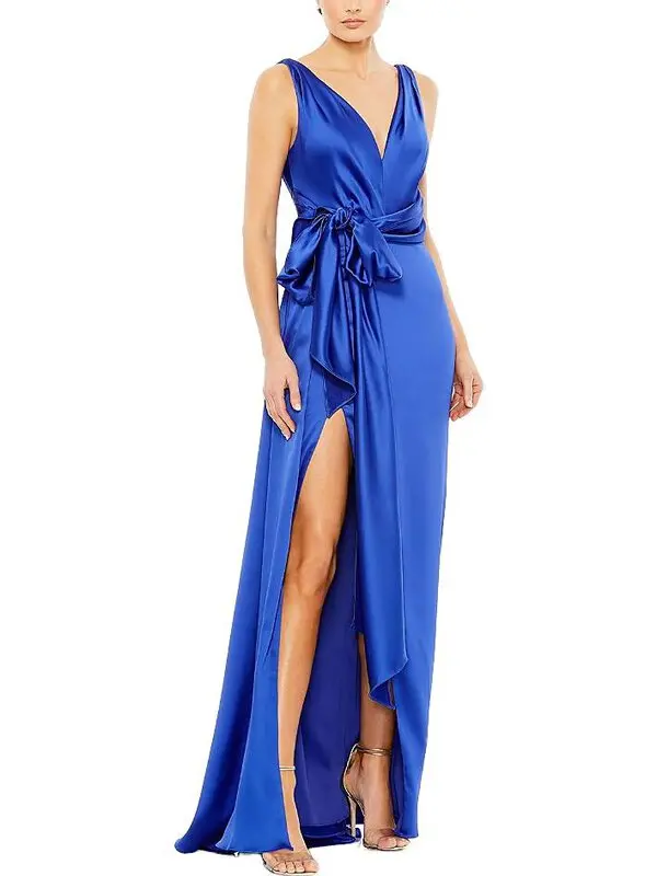 Mac Duggal Sleeveless Draped Gown - Royal