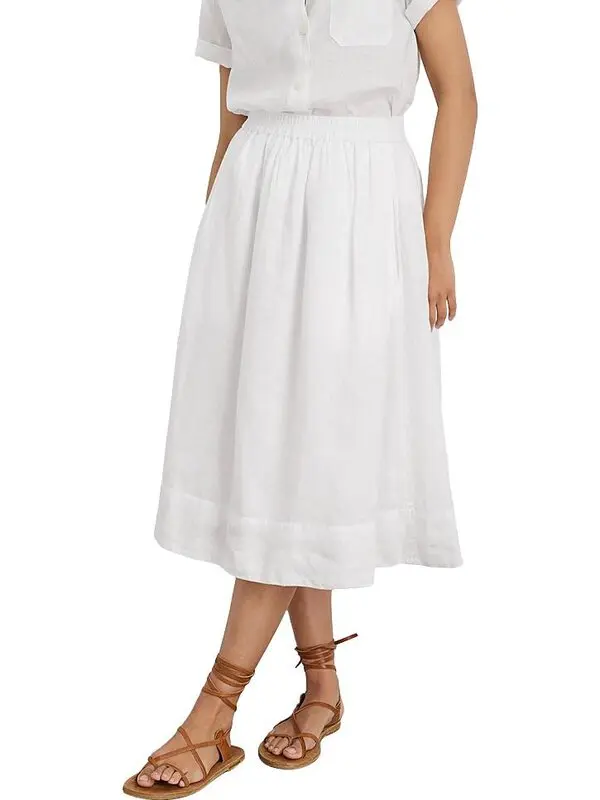 ALEX MILL Pull On Midi Skirt - White
