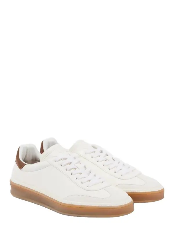 Loro Piana Tennis Walk Leather Sneakers - White