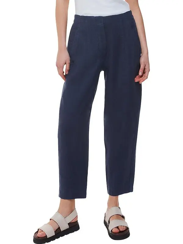 Whistles Linen Pants - Navy