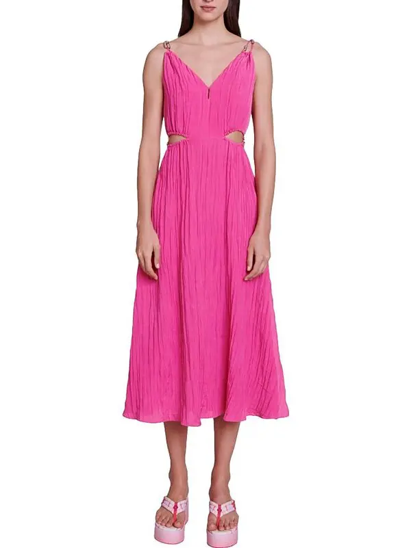 Maje Runeti Cutout Midi Dress - Pink