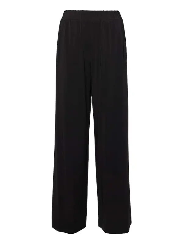 Max Mara Ring Crêpe Jersey Wide-leg Pants - Black
