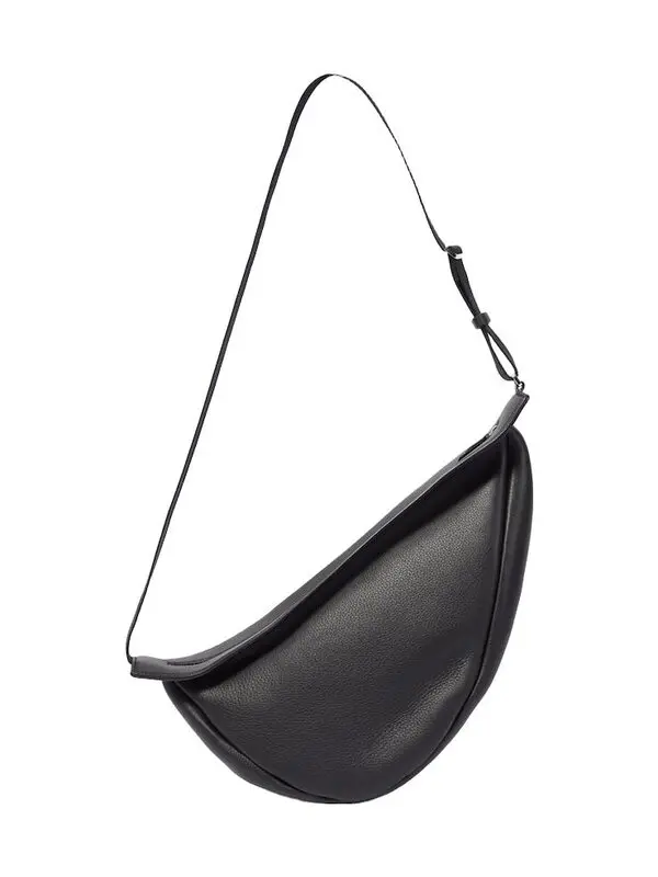 THE ROW Slouchy Banana Large Leather Crossbody Bag - Black