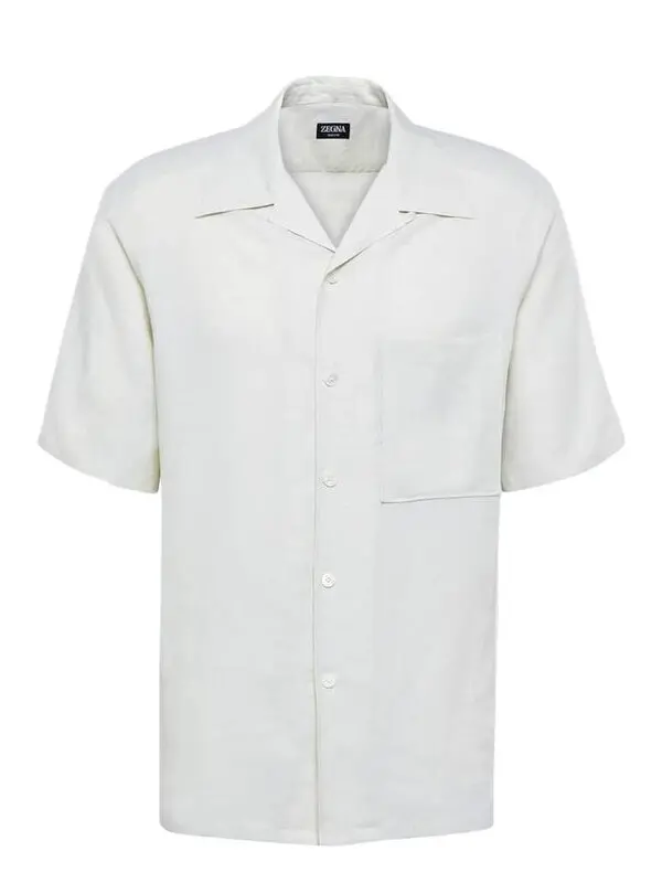 Zegna Linen Bowling Shirt - White
