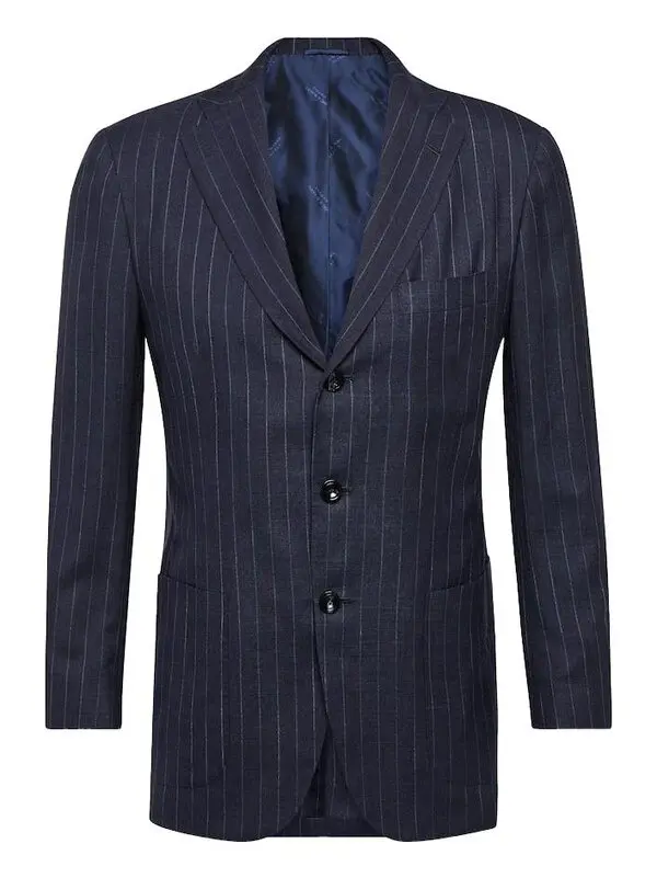 Kiton Cashmere, Silk, And Linen Tuxedo Jacket - Blue
