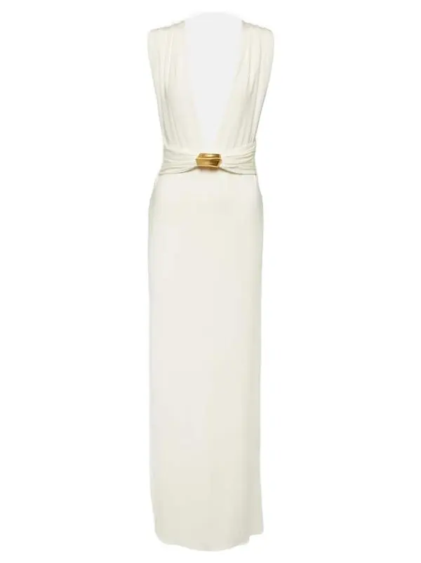 TOM FORD Cutout Jersey Gown - White
