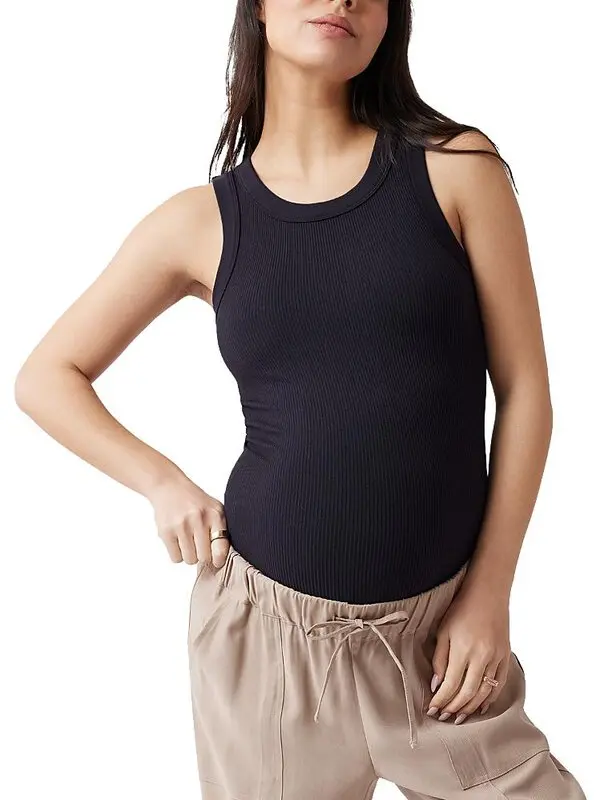 INGRID & ISABEL Seamless Rib Tank - Black