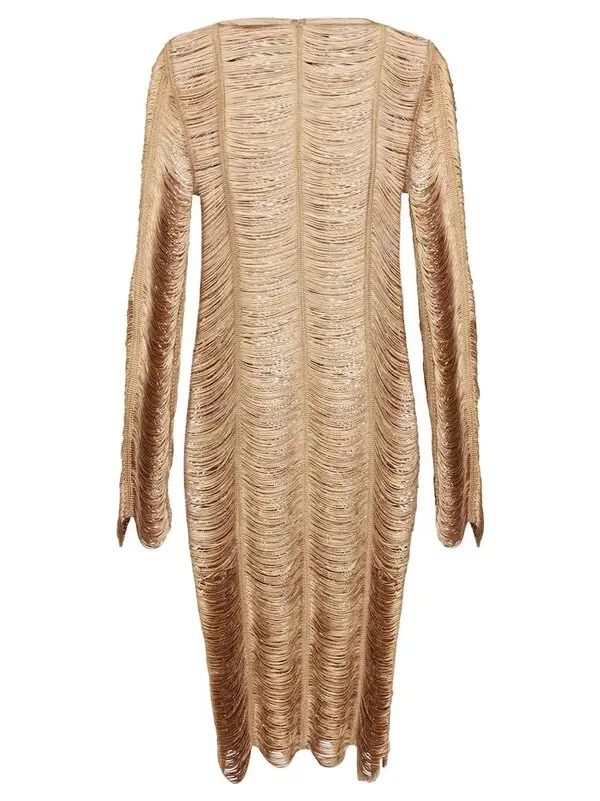 TOM FORD Fringe Mini Dress - Gold