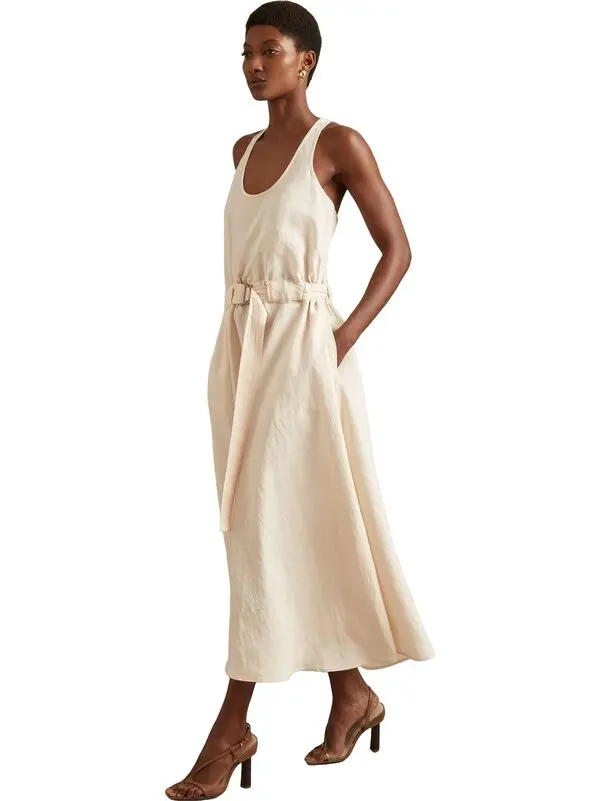 REISS Tayah Modal-blend Midi Dress - Cream