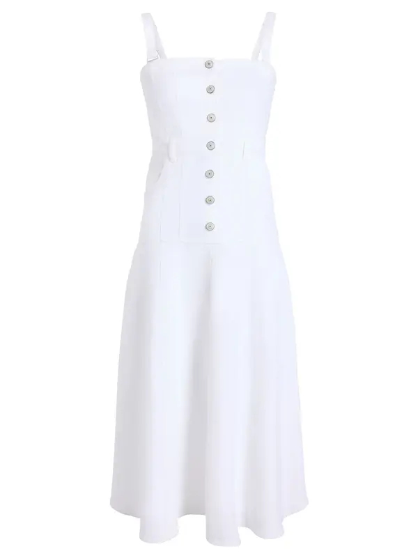 Cinq À Sept Veena Denim Midi Dress - White