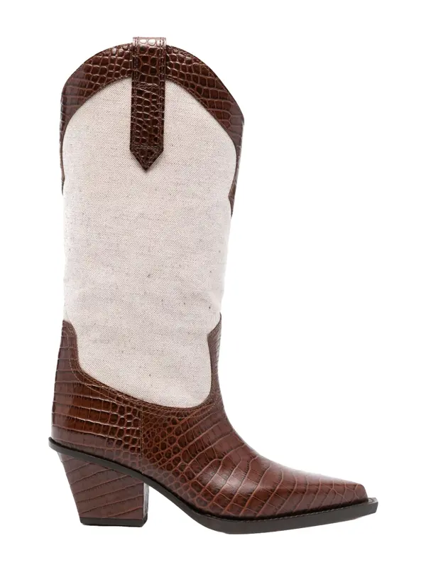 Paris Texas Rosario 60mm Two-tone Boots - Brown