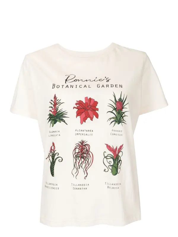 Isolda Ronnie's Botanical Garden Cotton T-shirt - Neutrals