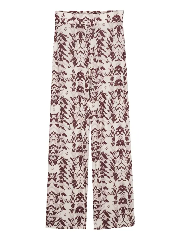 Patrizia Pepe Abstract-print Trousers - Neutrals