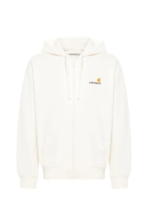 Carhartt Work In Progress American Script Zipped Hoodie - White