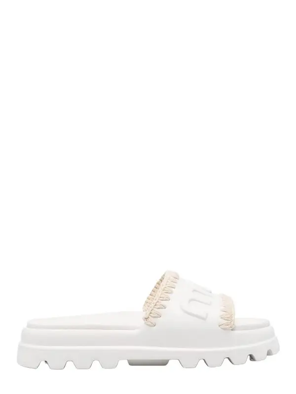Mou Eva Logo-embossed Slides - White