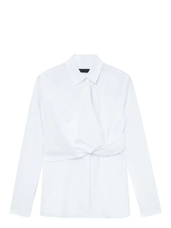 JUUN.J Twist-detail Cotton Shirt - White