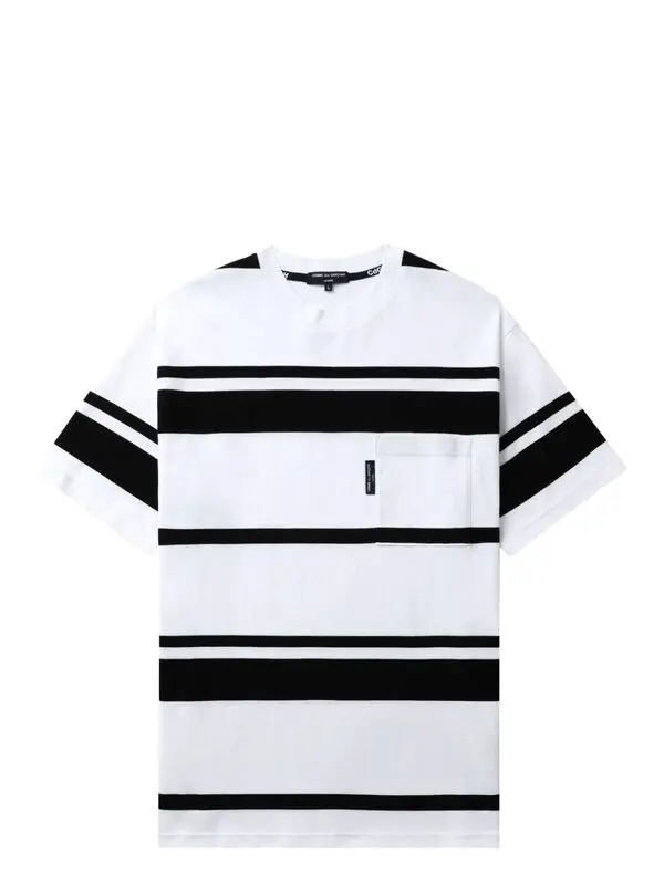 Comme Des Garçons Striped Cotton T-shirt - White