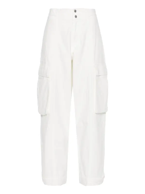 FRAME Wide-leg Cargo Trousers - White