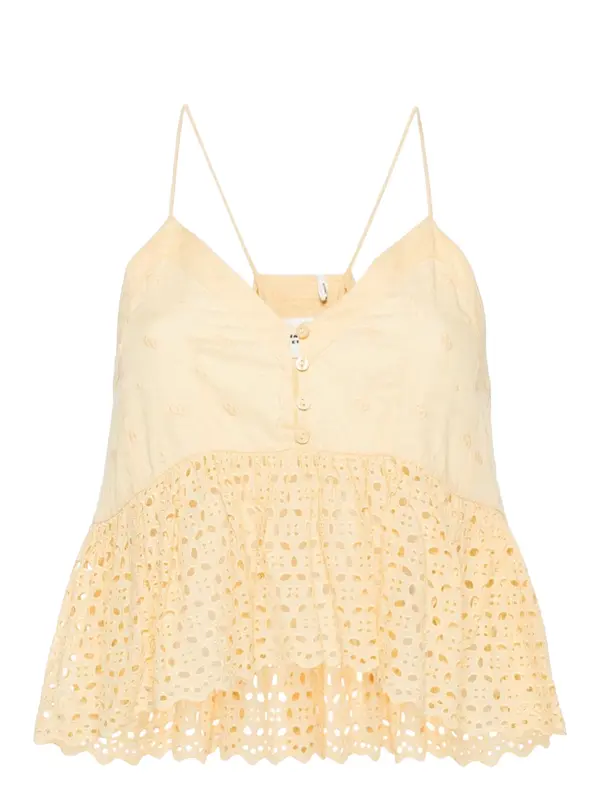 MARANT ETOILE Sogane Cotton Top - Yellow