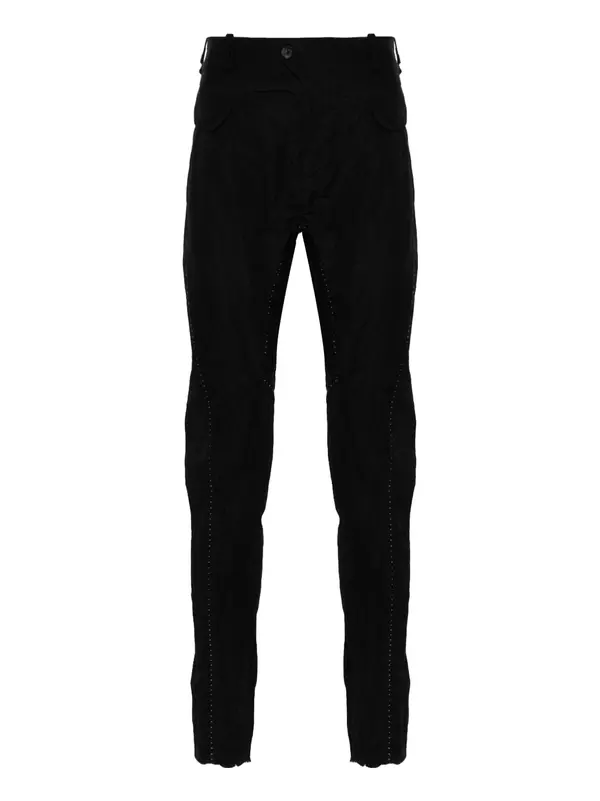 Masnada Contrast-stitching Tapered Trousers - Black