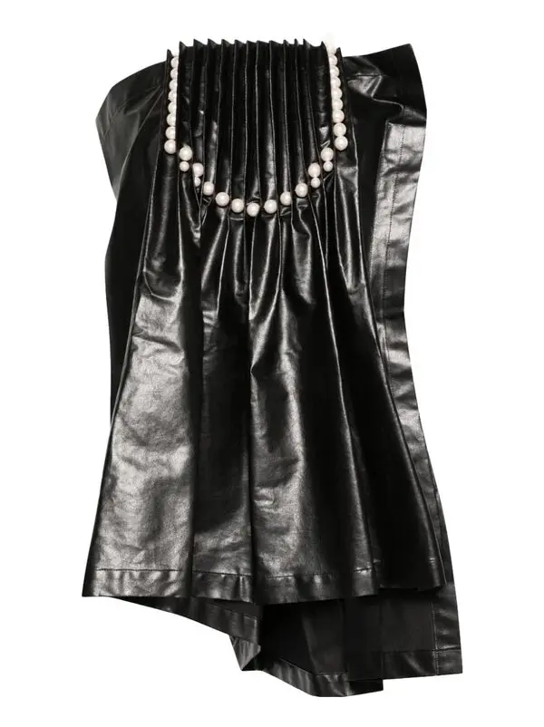 Junya Watanabe Pearl-detail Pleated Blouse - Black