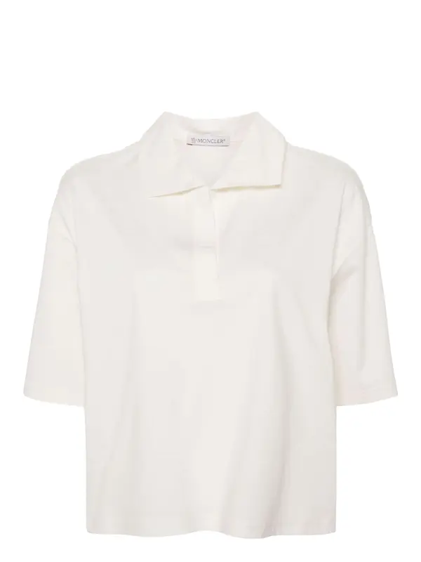 Moncler Logo-patch Jersey Polo Shirt - White