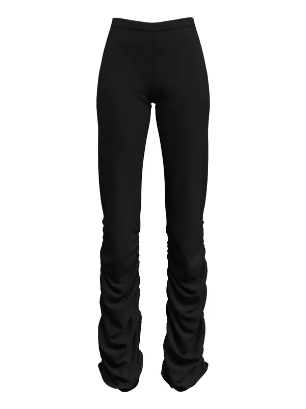 MARGHERITA MACCAPANI Ruched Slim-fit Trousers - Black